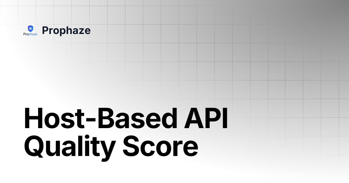 Host-Based API Quality Score | Prophaze